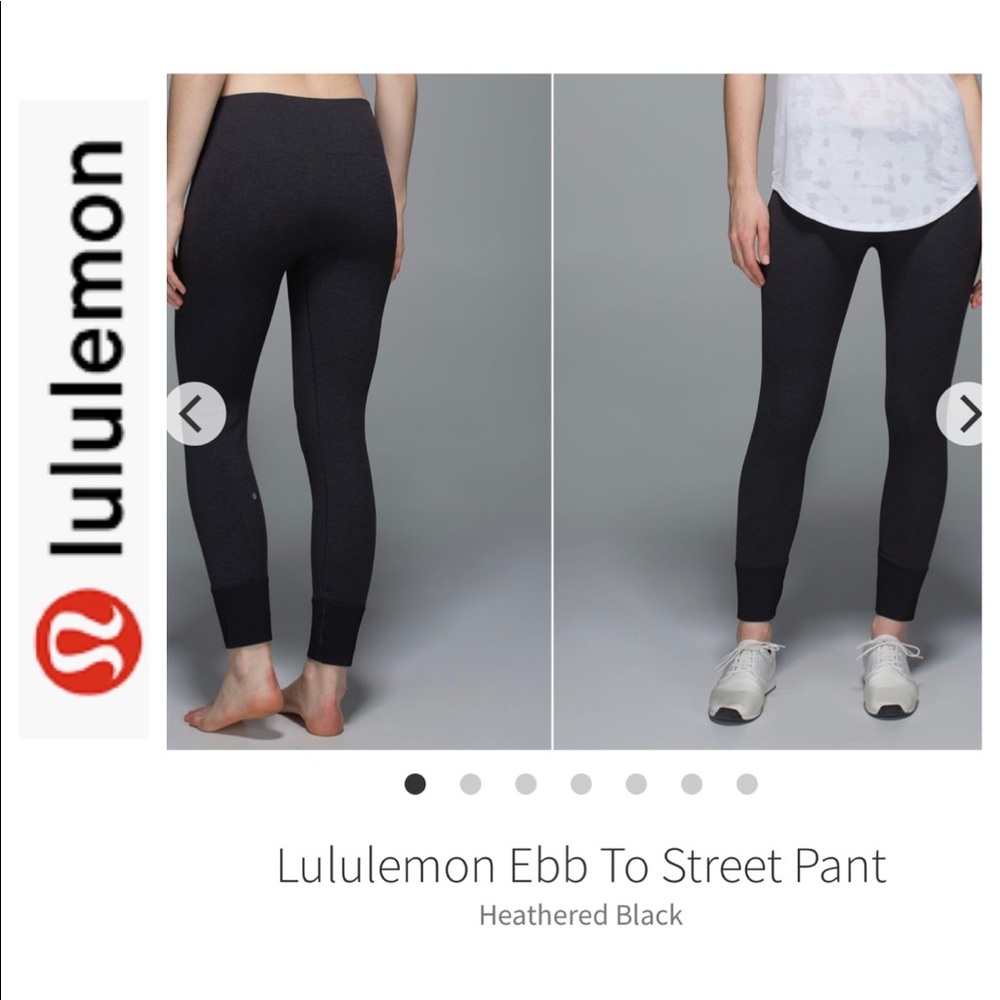 Lululemon Charcoal/Black Ebb To The Street Sz 6 - Gem